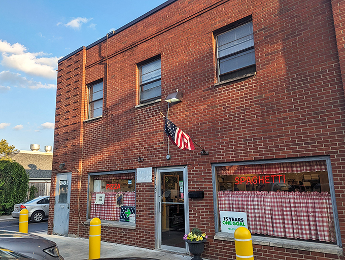A slice of Americana, served with a side of nostalgia! Rubino's brick exterior promises a journey back to simpler times when pizza reigned supreme.