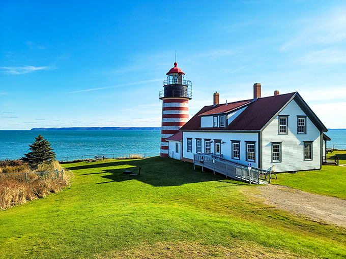 A patriotic perch with a view! This coastal gem offers a front-row seat to nature's grandest show, complete with a star-spangled salute.