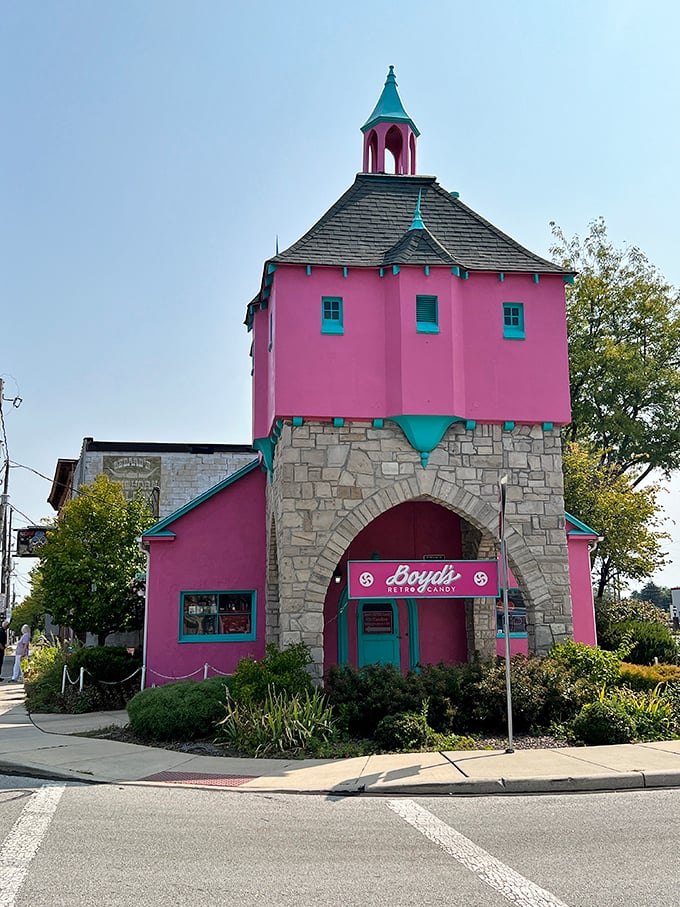 Welcome to candy paradise! Boyd's Retro Candy Store's vibrant exterior is like a beacon of sweetness, calling all sugar enthusiasts to indulge their inner child.