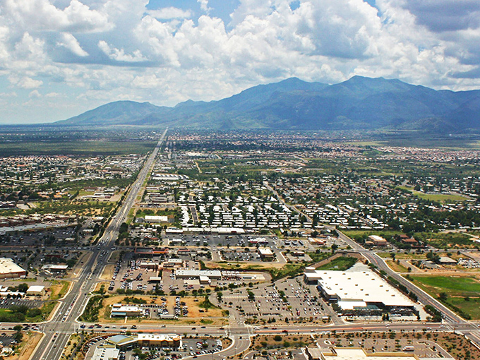 The Huachuca Mountains stand guard over Sierra Vista like nature's own welcome committee, offering a dramatic backdrop to this charming desert town.
