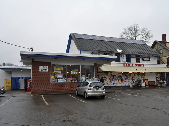 Welcome to Dan & Whit's, where the bulletin board out front is more crowded than a New York subway at rush hour. This isn't just a store; it's a community hub with a side of everything you never knew you needed.
