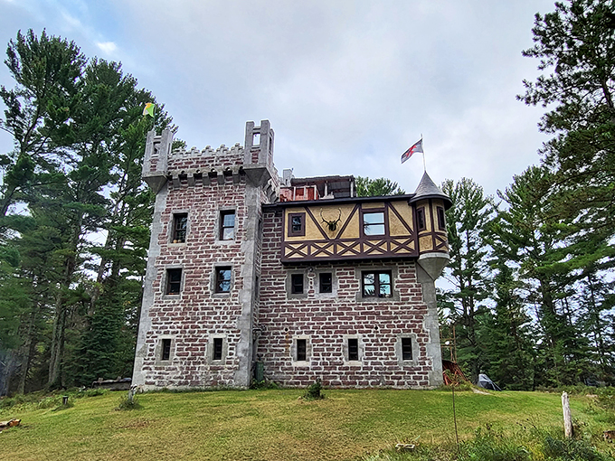Hogwarts meets the Northwoods! This stone castle rises from the Wisconsin forest like a fever dream of a medieval architect gone wild.