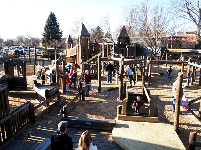 Welcome to the Imagination Station, where childhood dreams come to life in wood and wonder. This playground is like Narnia meets Minecraft &ndash; pure magic!