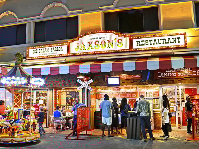 Step right up to the greatest show on earth! Jaxson's neon-lit facade promises a circus of flavors that'll make your taste buds do backflips.