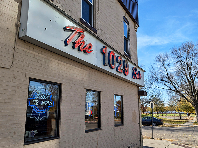 The 1029 Bar: Where lobster dreams come true in the land of 10,000 lakes. This unassuming exterior hides a seafood paradise that would make even Neptune jealous.