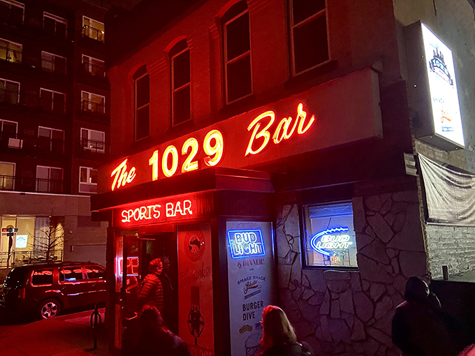 The 1029 Bar: Where lobster dreams come true in the land of 10,000 lakes. This unassuming exterior hides a seafood paradise that would make even Neptune jealous.