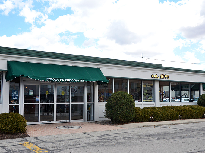 Seroogy's Chocolates: Sweetening Wisconsin since 1899 - A timeless storefront inviting chocolate lovers for over a century.