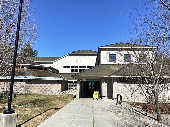Welcome to science's playground! The Montshire Museum's exterior promises a day of discovery, where curiosity meets architecture in a Vermont forest setting.