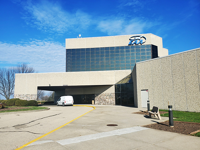 Welcome to aviation heaven! The EAA Aviation Museum's exterior promises a journey through the skies, no boarding pass required.