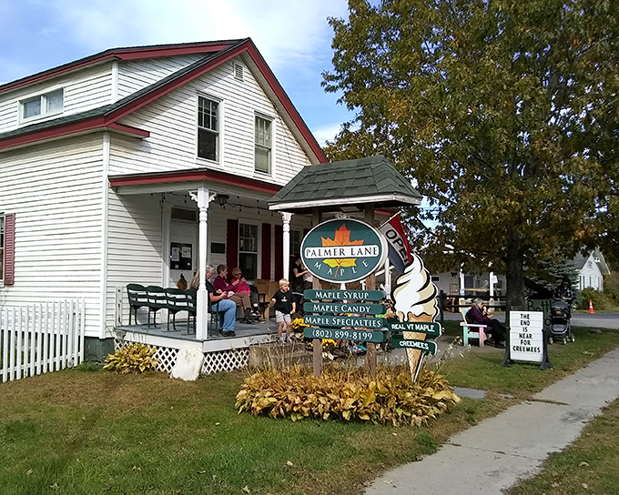 A slice of Vermont heaven! Palmer Lane Maple's charming exterior beckons with the promise of sweet treats and small-town hospitality.