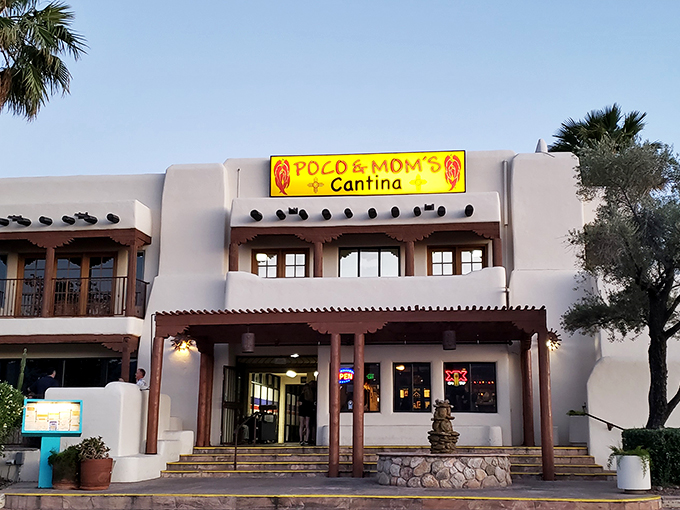 Welcome to flavor town! Poco & Mom's Cantina stands proud against the Tucson sky, promising a fiesta for your taste buds that'll make you say "&iexcl;Ay caramba!"