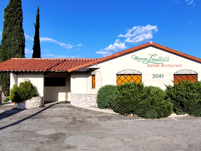 A slice of old-school Italy tucked into the Tucson desert, complete with terra cotta roof and desert shrubs standing guard like patient waiters.