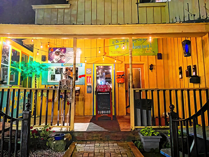 Mojo Cafe: Where Vermont's chill vibe meets Mexico's sizzle. This sunny facade is like a portal to flavor town, complete with twinkling lights and funky decor.