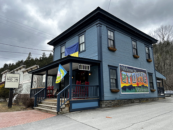 A blue beacon of chocolatey goodness! This charming Vermont shop is like Willy Wonka's factory, if Willy had better taste in architecture.
