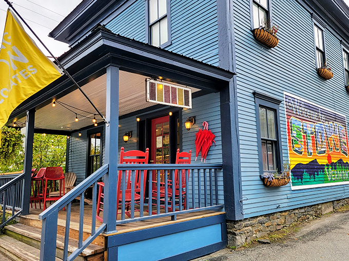 A blue beacon of chocolatey goodness! This charming Vermont shop is like Willy Wonka's factory, if Willy had better taste in architecture.