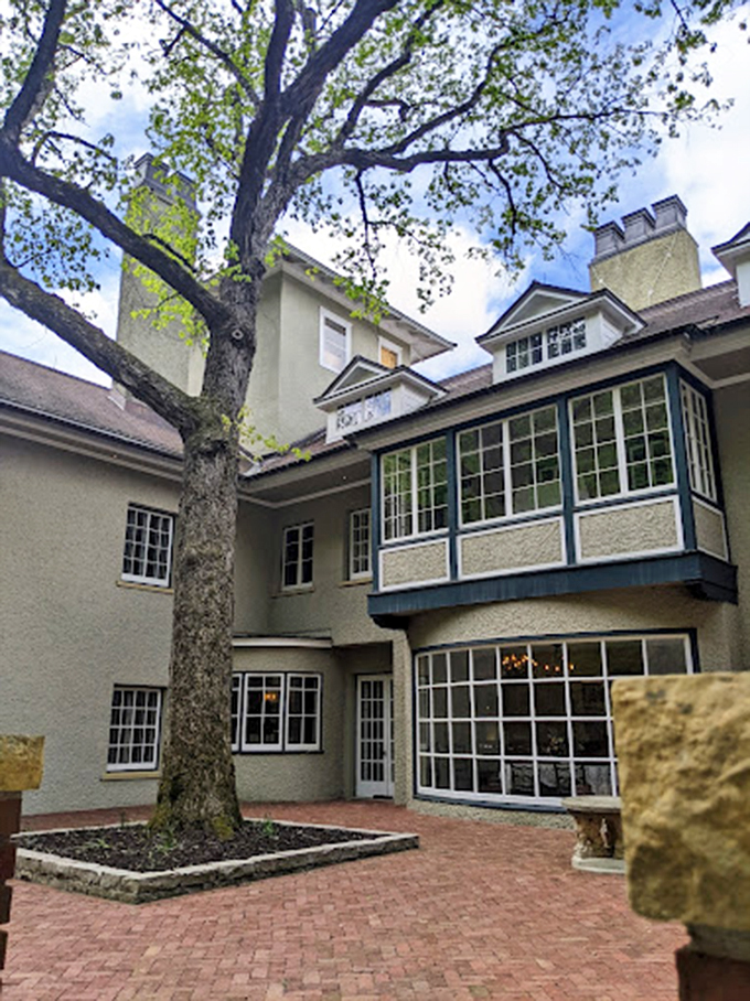Who needs a time machine when you've got Mayowood? This courtyard is a portal to the past.