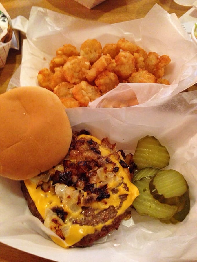 A cheeseburger that could make even the most die-hard Juicy Lucy fan switch allegiances. Topped with crispy taters, it's a carb lover's dream.