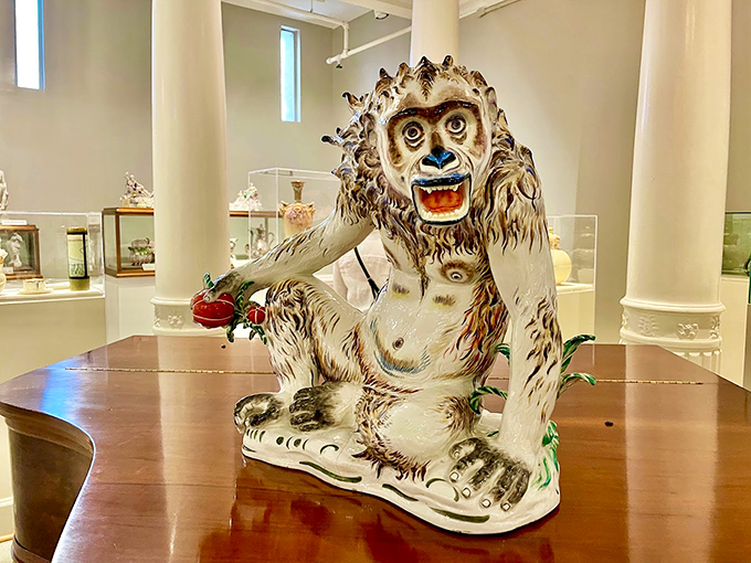 Well, hello there! This little fella looks like he's had one too many bananas at the Gilded Age fruit buffet.