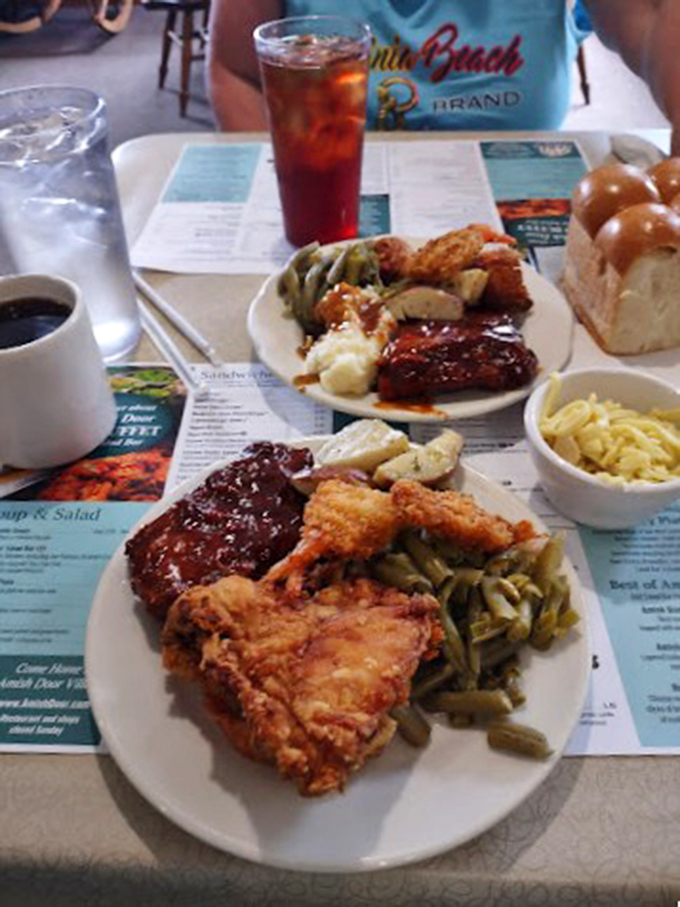 Finger-lickin' good doesn't begin to cover it! This platter of ribs and chicken is so tempting, you'll be planning your next visit before the first bite.
