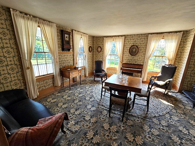 Jane Austen's dream room! This parlor is so perfectly preserved, you'll expect Mr. Darcy to walk in any minute.