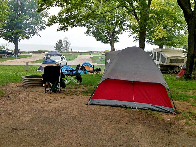 Camping with a view: where 'roughing it' means waking up to Lake Michigan's morning symphony.