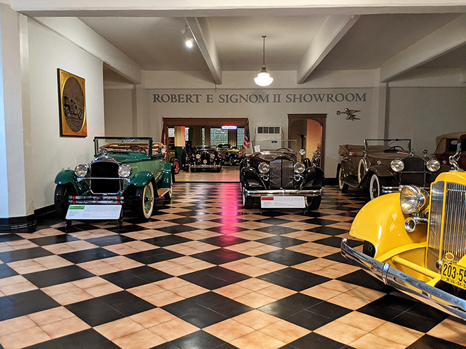 A rainbow of automotive history! This isn't just a car collection; it's a kaleidoscope of America's love affair with the automobile.