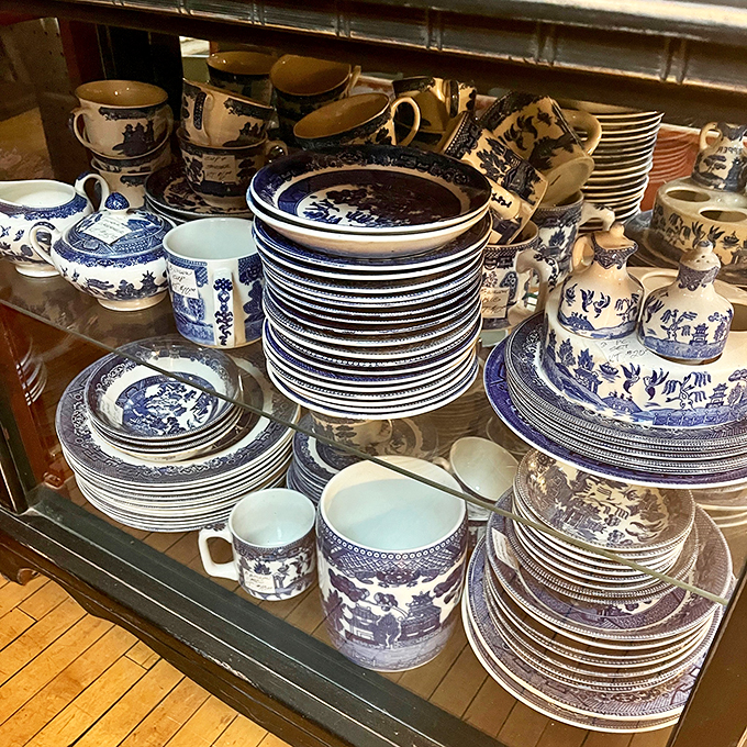 Blue and white and beautiful all over! This china collection is fit for a royal tea party... or a very fancy pillow fort.