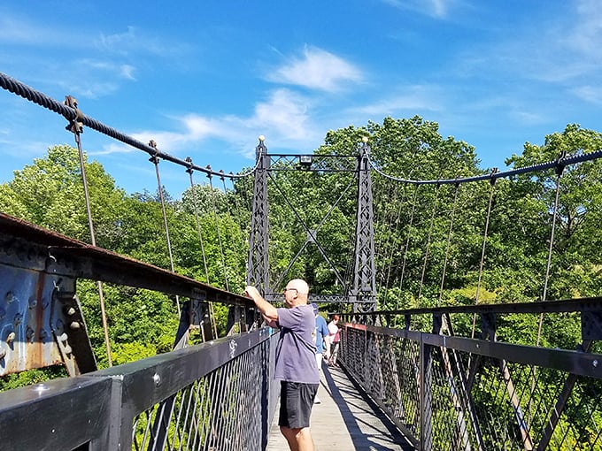 Hands-on history lesson: Touching the bridge's cables connects you to generations past. No time machine required!