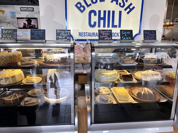 Dessert heaven or sweet tooth's kryptonite? This display case is where willpower comes to negotiate terms of surrender.