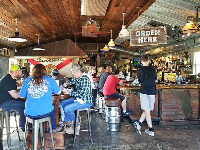 Happy diners, full bellies! This scene is like a Norman Rockwell painting, but with better food and fewer starched collars.