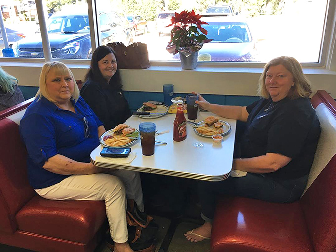 Ladies who lunch, breakfast edition! These gals know where the good eats are. Their smiles say it all &ndash; deliciousness awaits!