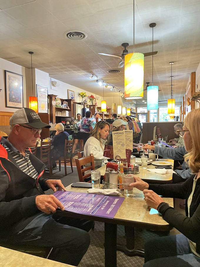A slice of local life: regulars and newcomers alike, bonding over the universal language of good food.