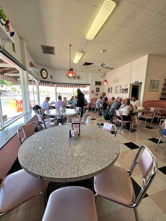 Ice cream social hour! These diners know the secret to happiness: friends, family, and a hefty scoop of nostalgia.