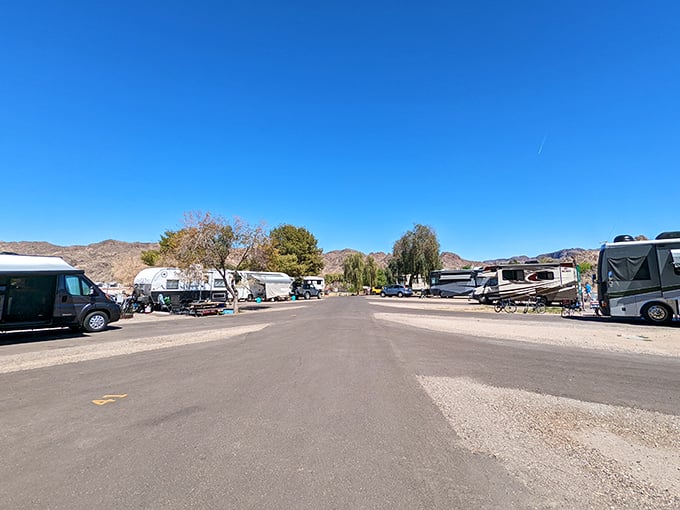 RV heaven: Where road warriors park their homes-on-wheels. It's like a neighborhood block party, but with better stories and more license plates.