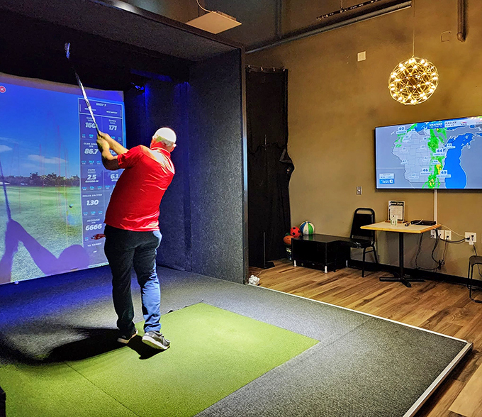 Virtual victory! This high-tech simulator lets you play the world's best courses without the jet lag or sand trap frustrations.