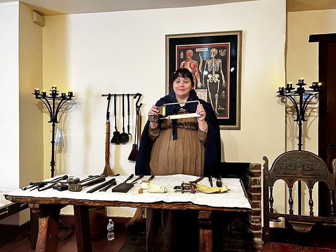 "Step right up for your colonial cure-all!" This enthusiastic demonstrator brings history to life, one questionable treatment at a time.