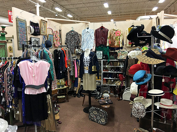 Fashionista's paradise! From flapper dresses to disco suits, this vintage clothing corner is where style never goes out of&hellip; well, style!
