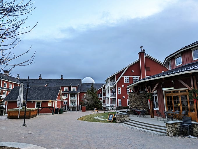 Village vibes in the mountains! Sugarbush's charming buildings make you feel like you've stumbled into a cozy alpine town. Lederhosen optional, but encouraged.