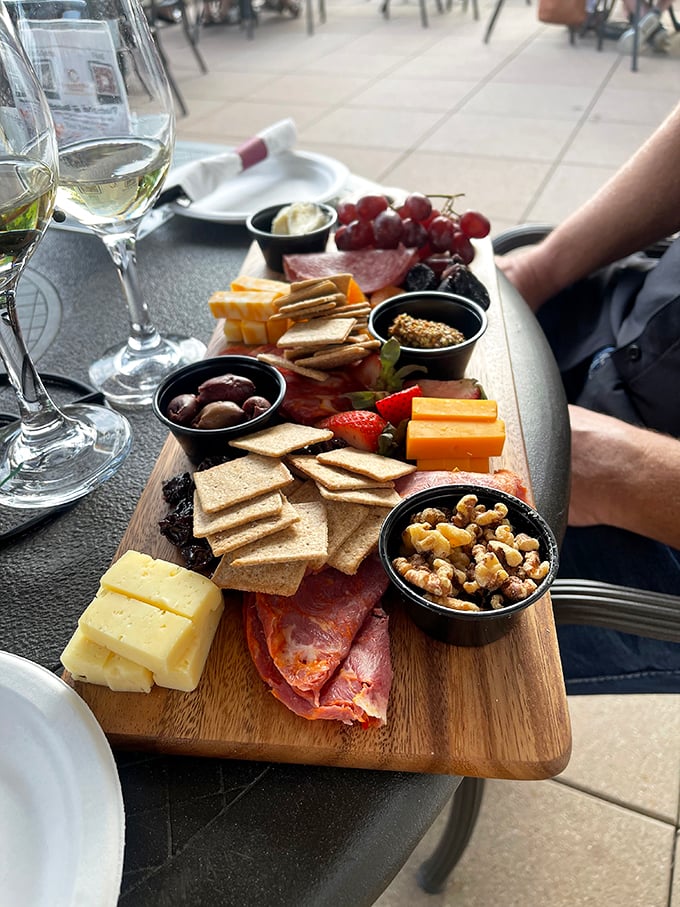 Charcuterie goals, anyone? This board is so pretty, it belongs in a museum. But let's be honest, it won't last that long.