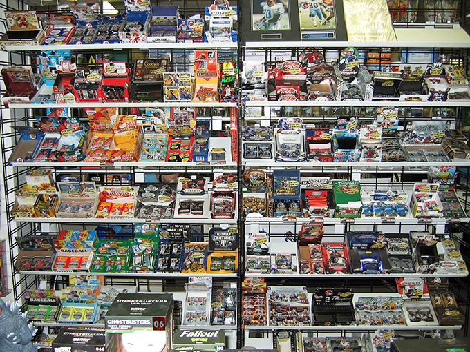 From action figures to trading cards, this display is a time machine disguised as a glass case. Flux capacitor not included.