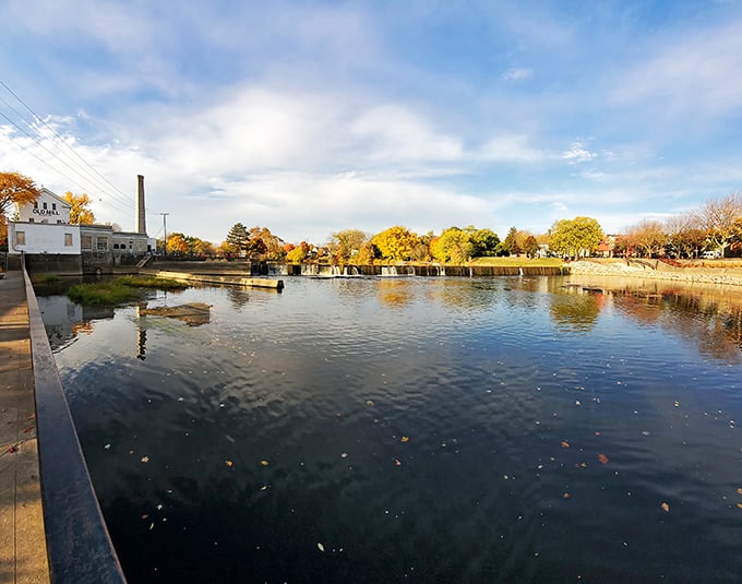 Mother Nature's putting on quite a show here! The river's serene beauty is the perfect backdrop for contemplating life's big questions &ndash; like what's for dinner?