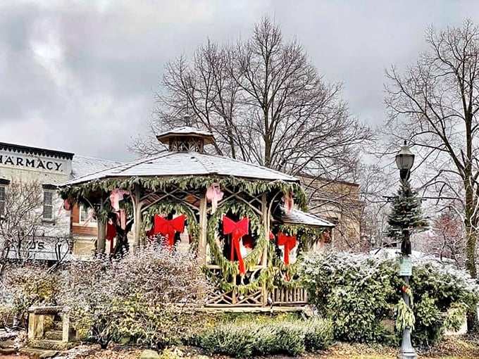 Chagrin Falls: Where Mother Nature and holiday lights compete for the best show. Spoiler alert: Everyone wins.