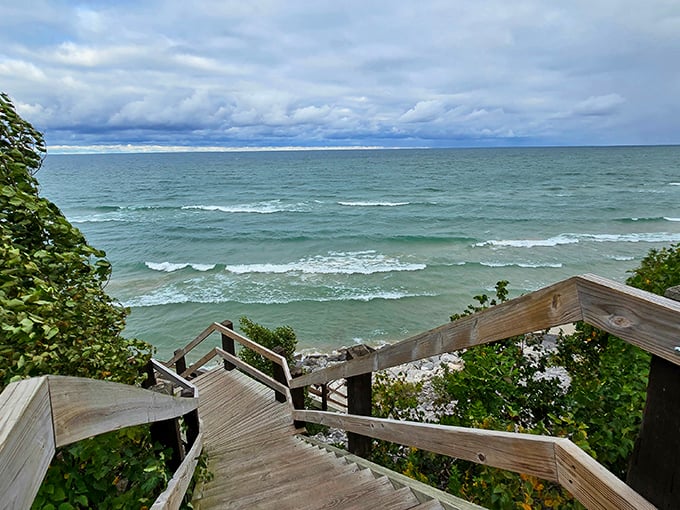 Orchard Beach's bluff-top views. It's like someone put Lake Michigan on a pedestal &ndash; and rightly so.
