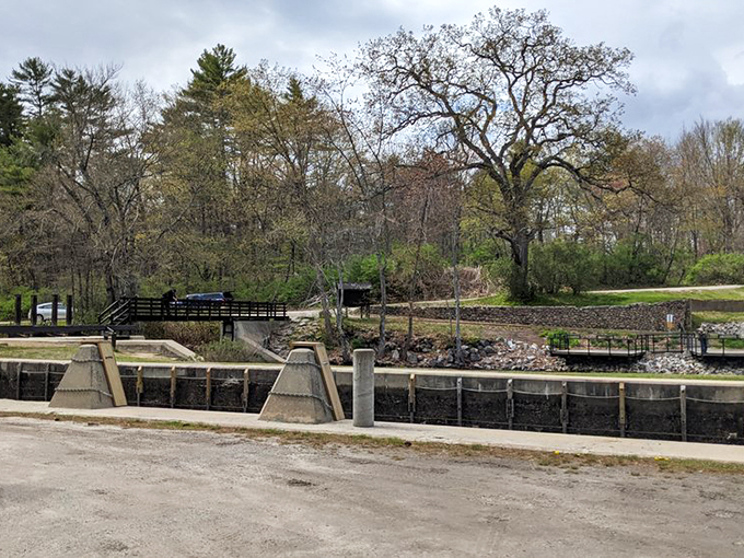 Roadside attraction with a twist! Watch boats defy gravity at this charming lock bridge &ndash; no swimming required.