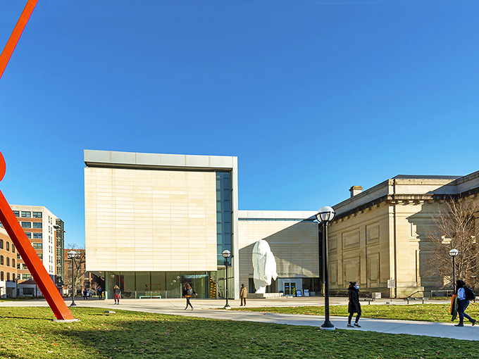University of Michigan Museum of Art: Where reflections get deep, both literally and figuratively. Mirror, mirror, on the ground...