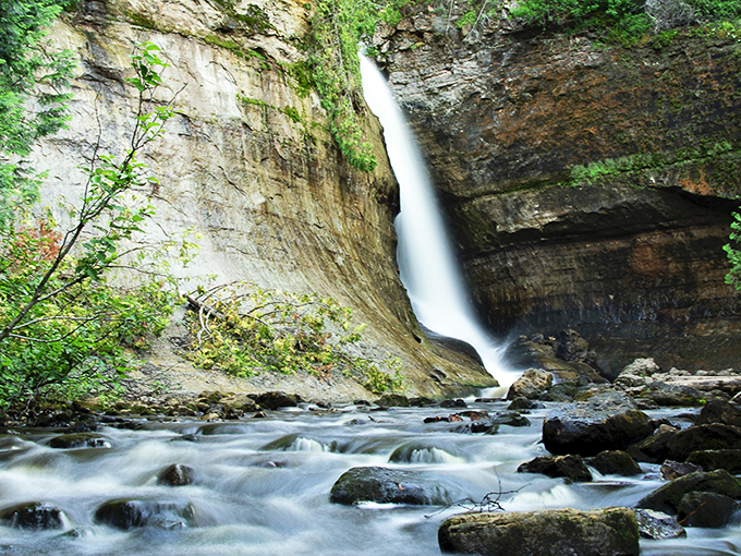 Pit stop perfection: Miners Falls offers a double dose of views that'll recharge you faster than any gas station coffee!