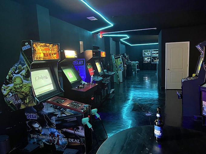 Roadtrip to the digital frontier! Dock your light cycle and stay awhile in this neon oasis.