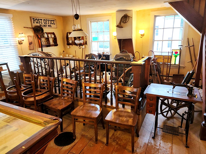 Step into a time capsule! This room full of antiques is like your grandpa's attic, if your grandpa was a museum curator.