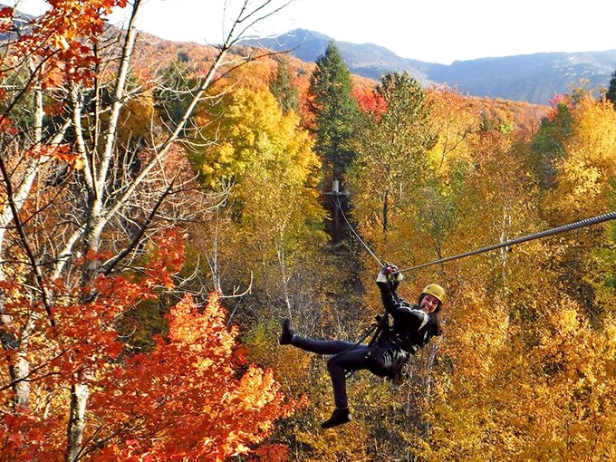 Mother Nature's own fireworks display! Ziplining through fall foliage &ndash; now that's what I call leaf-peeping on steroids.