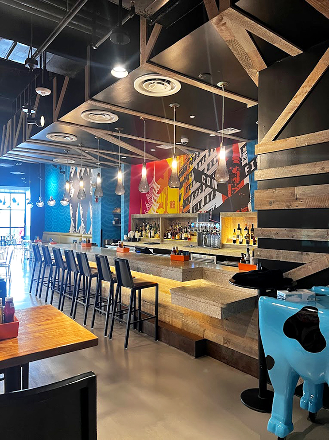 Belly up to this bar for a cocktail adventure! With decor this fun, even waiting for your table becomes part of the experience.